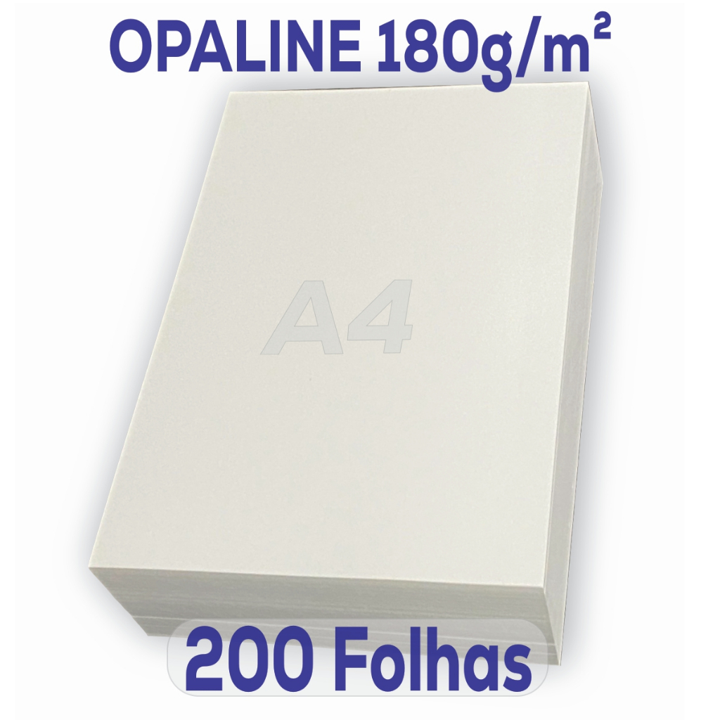 Papel Opaline 180g Branco 100 Folhas Folha lisa OffSet A4 210x297 | Shopee Brasil