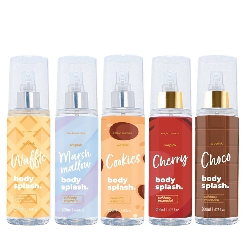 Kit com 5 - Body Splash - Linha Candys - DOCES -- CHOCO, CHERRY ...