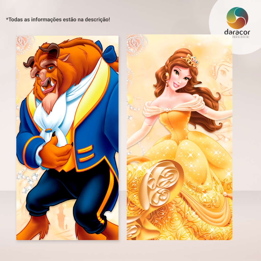 Painel Retangular A Bela e a Fera c/ Overloque - R04 | Shopee Brasil