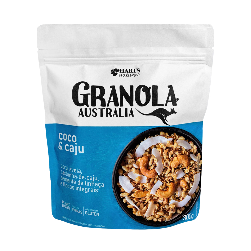 Granola Australia Coco E Caju Harts Natural Sem Glúten 300g | Shopee Brasil