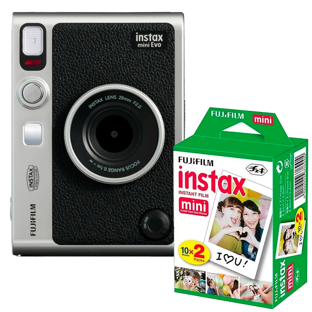 Câmera Instantânea Instax Evo Híbrida Analógica e Digital + Kit de ...