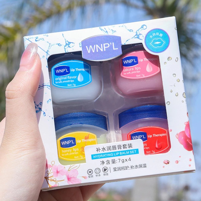 Kit 4 Batons Hidratante Labial WNPL Vaselina Lip Balm Lábios Secos ...