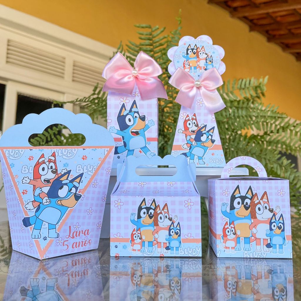 kit festa (PEGUE E MONTE) papelaria personalizada Bluey | Shopee Brasil