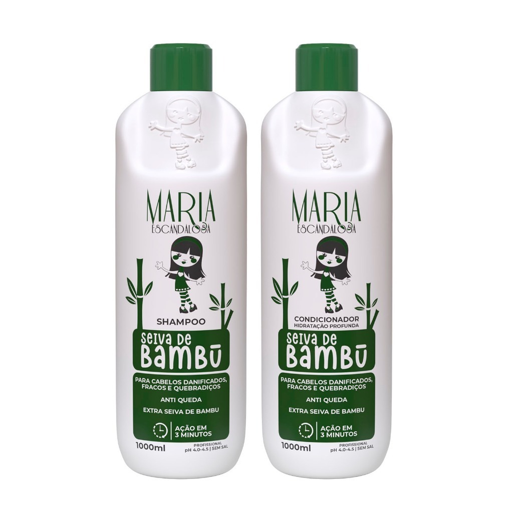 Maria Escandalosa Kit Shampoo + Cond Bambú 2x1000ml | Shopee Brasil