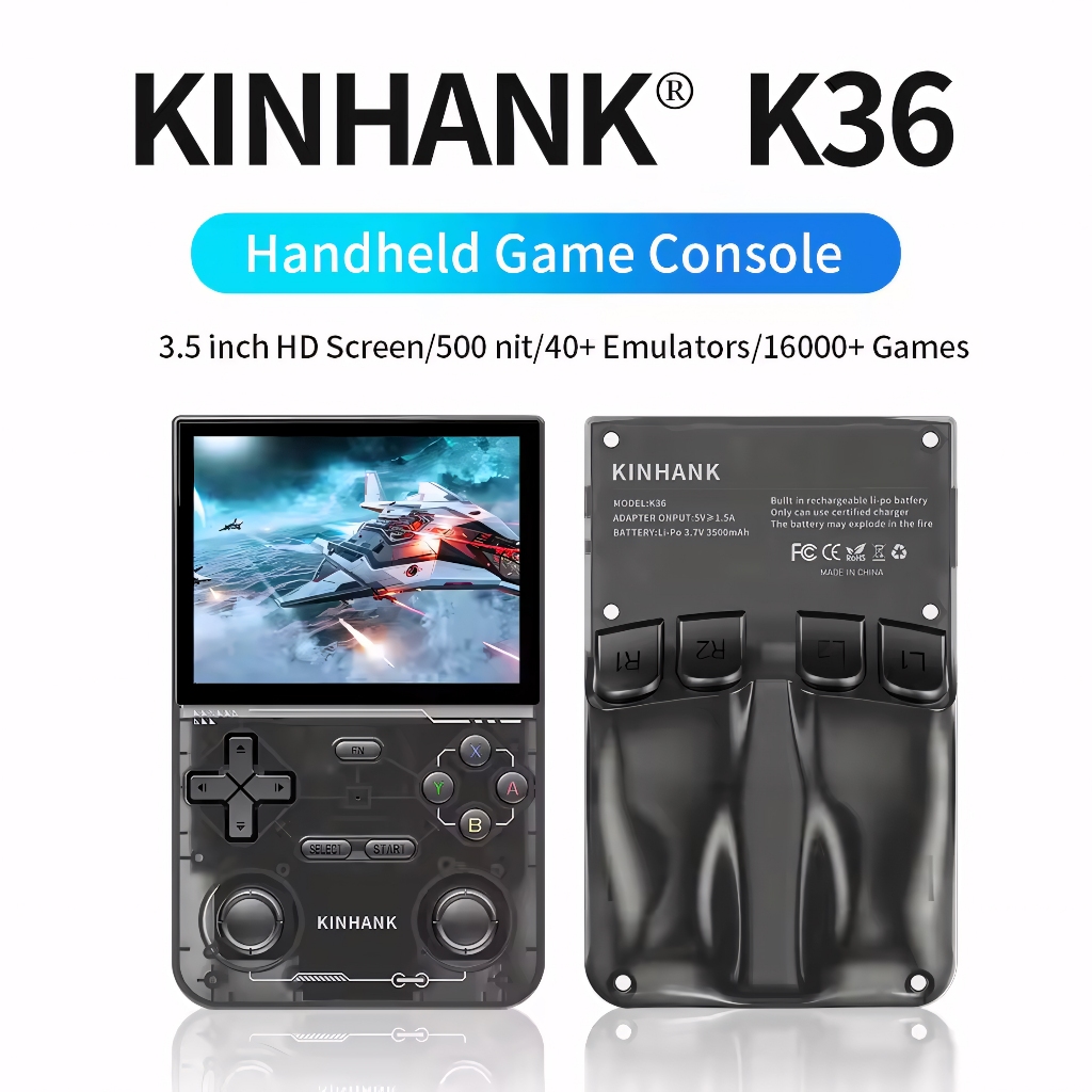KINHANK K36 + Case Protetora, Console de Videogame Portátil, 16000 ...