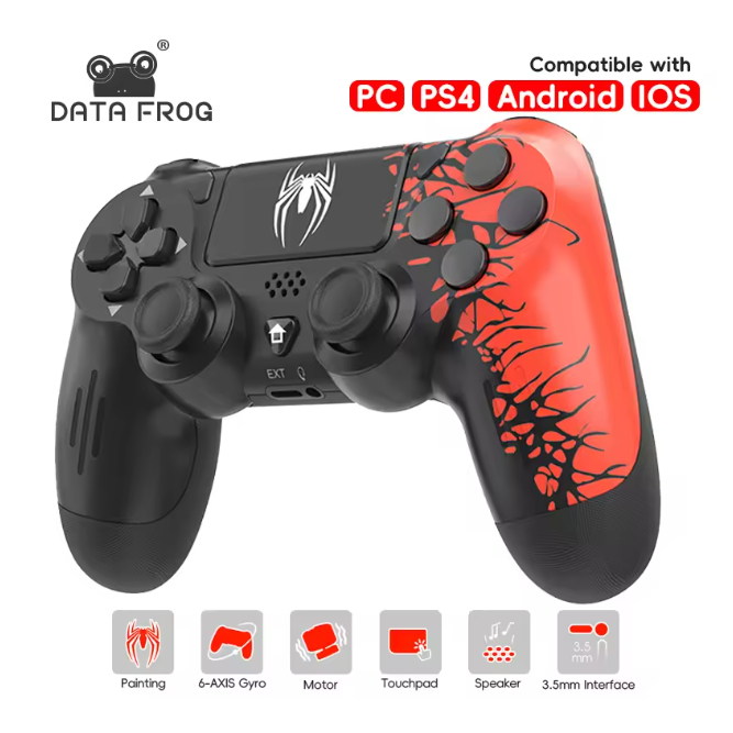 PS4 DATA FROG Controle sem fio SPIDER MAN para PS4, Game stick, PC, etc ...