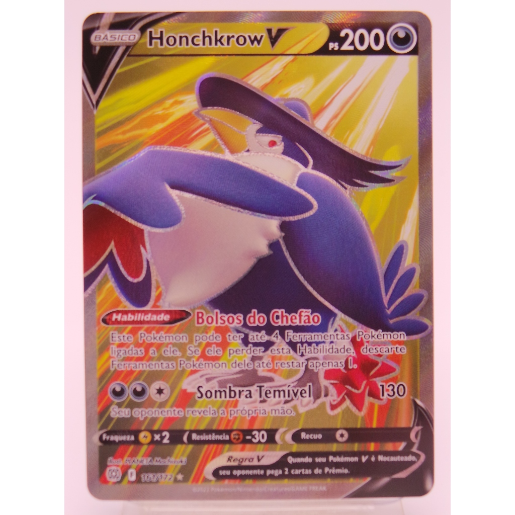 Carta Pokémon Honchkrow V Full Art Original Nova | Shopee Brasil