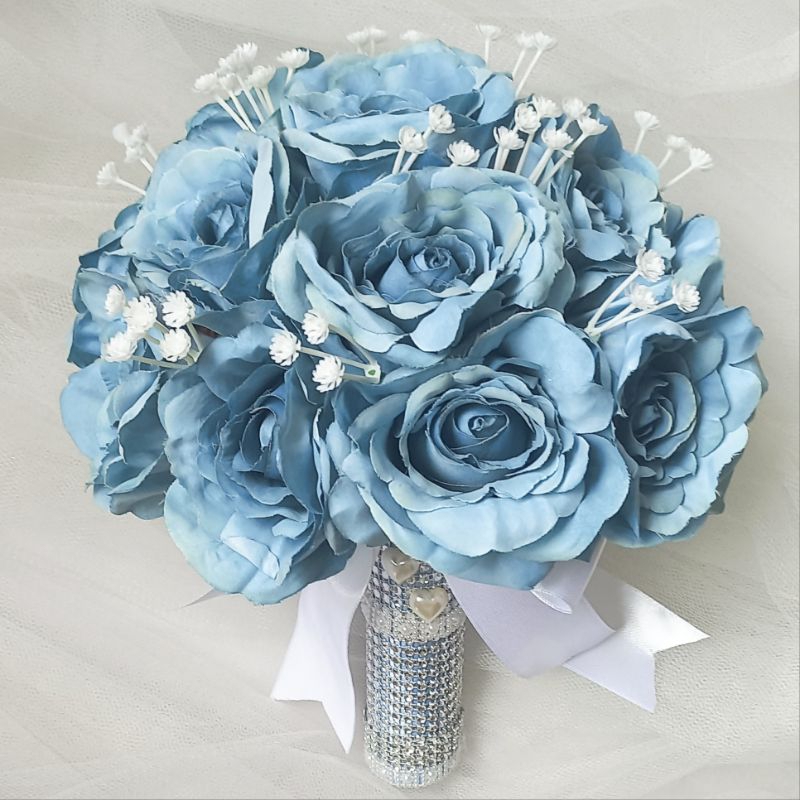 Buque Azul,Buque de Noiva, Buque para Noiva, | Shopee Brasil