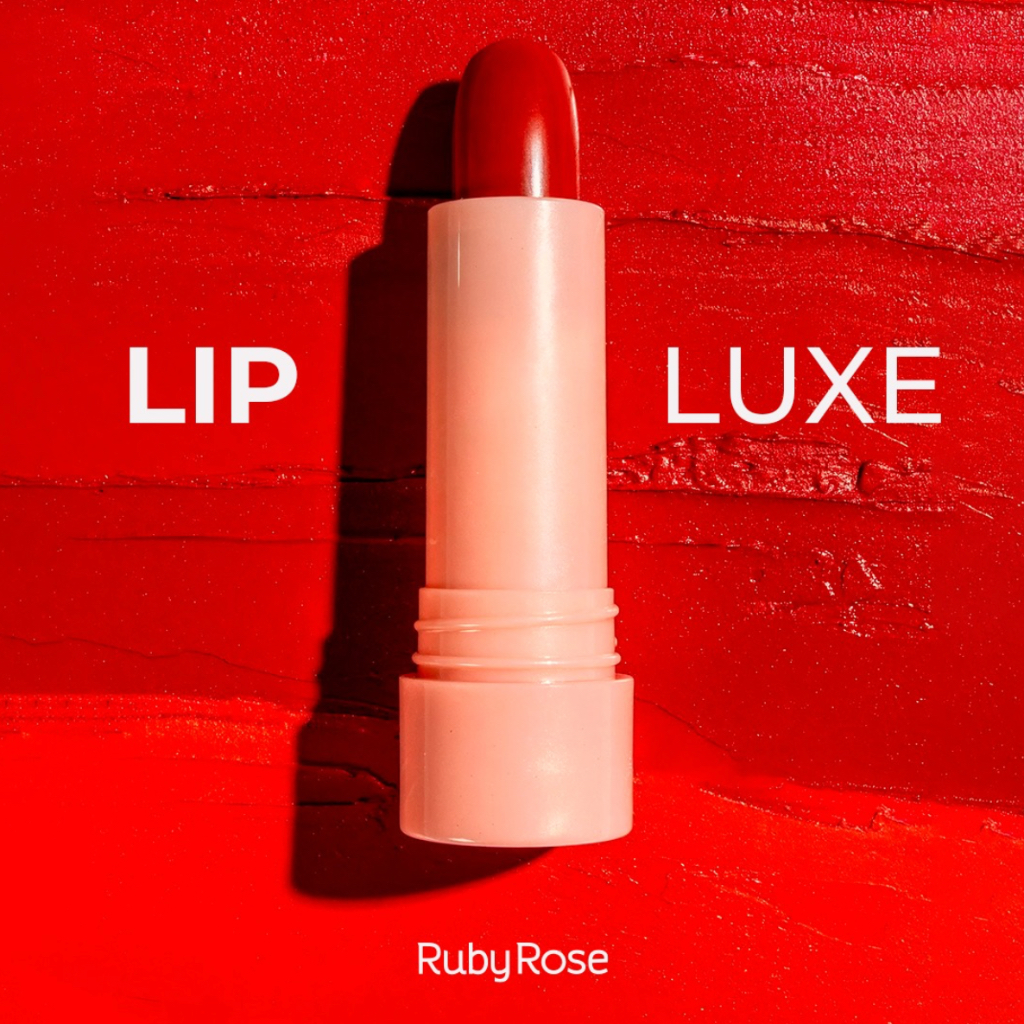 Batom bala Satin Textura Cremoso Lip Luxe RUBY ROSE HB-L6000 | Shopee Brasil