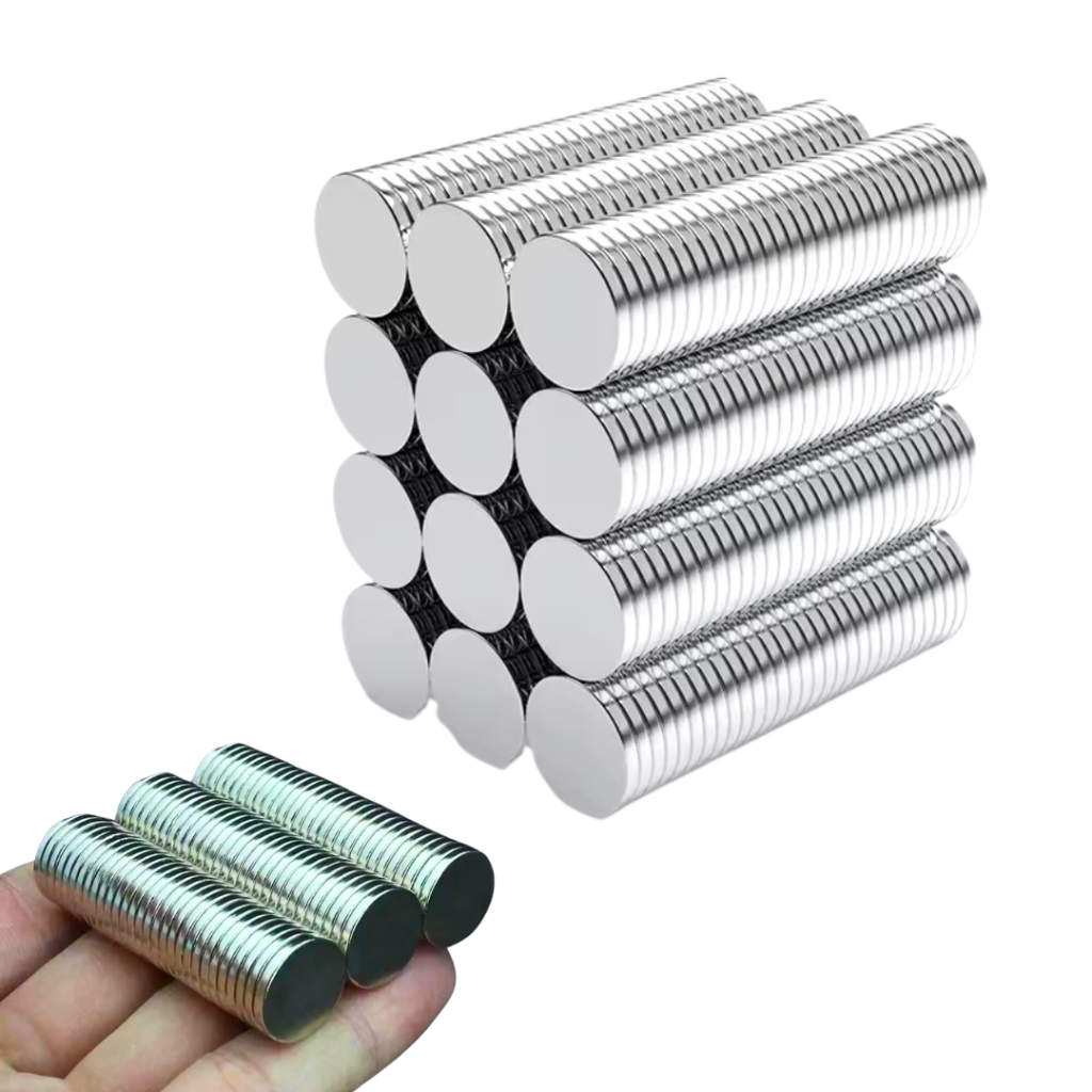 200 Ímã Neodímio N35 Disco 15x2 mm Força Aprox. 1,7kg Super Ímas ...