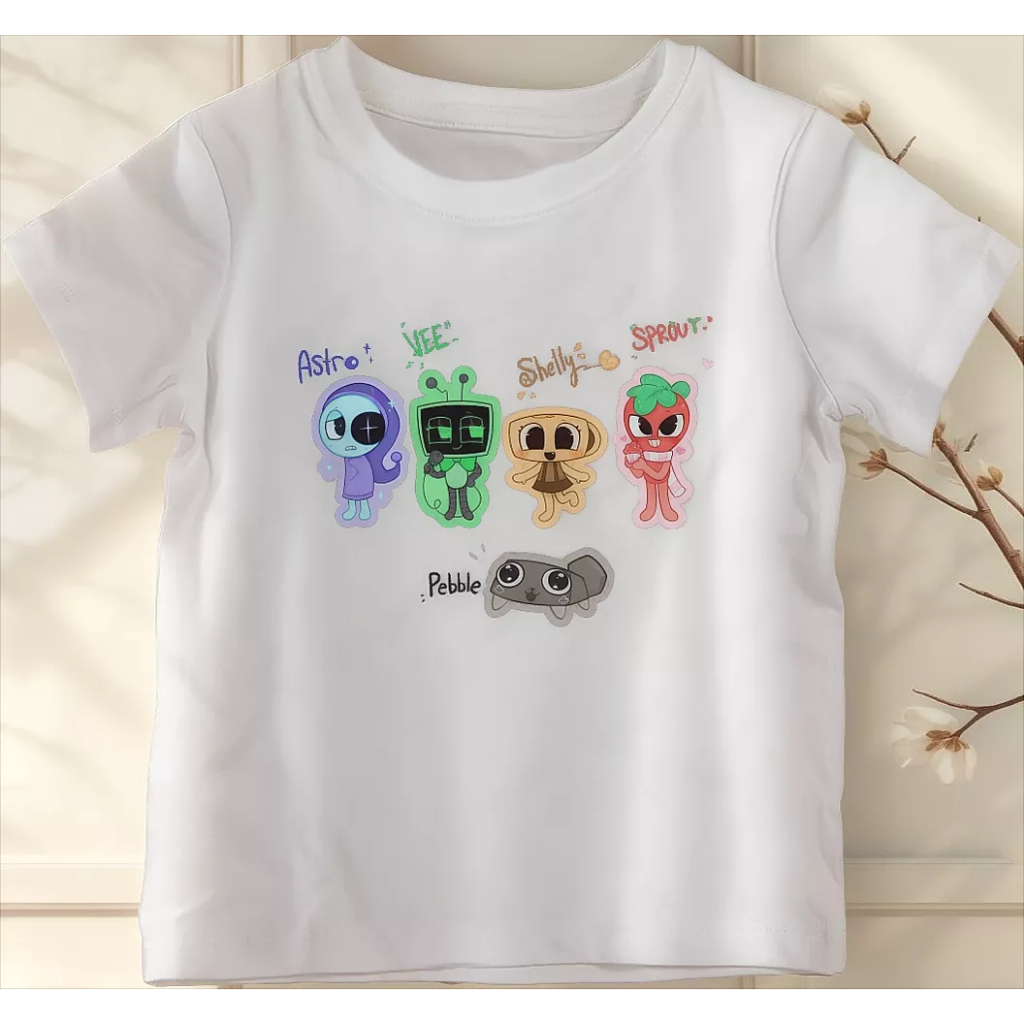 Camiseta Dandy's World Roblox Personagens DW Astro Pebble Shelly Sprout ...