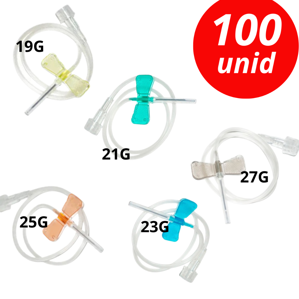 Scalp Simples Intravenoso 19G/21G/23G/25G/27G Com 100 Unidades Medix (scalpe) | Shopee Brasil