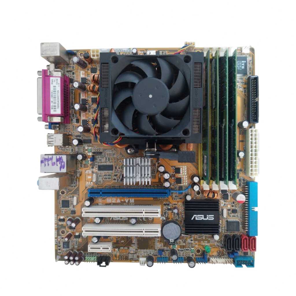 Kit Placa Mãe ASUS M2A-VM Quad-Core 2.5GHz + 8GB DDR2, Cooler, HD e ...