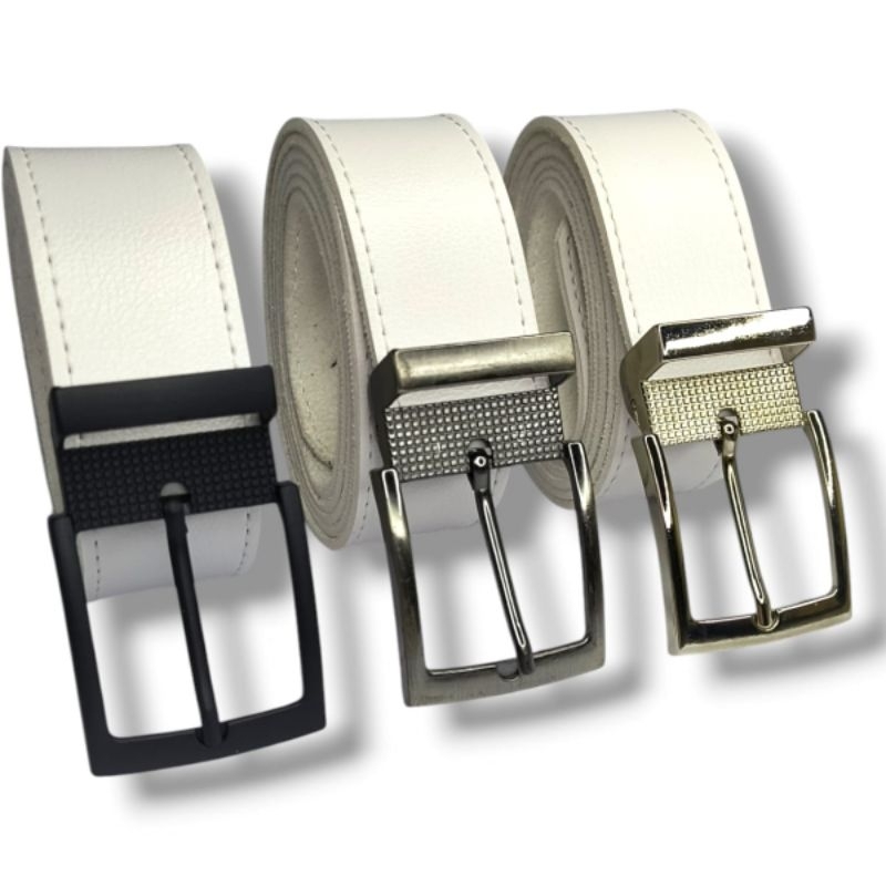 Cinto Masculino Branco, 125 CM - TAMANHO AJUSTÁVEL. | Shopee Brasil