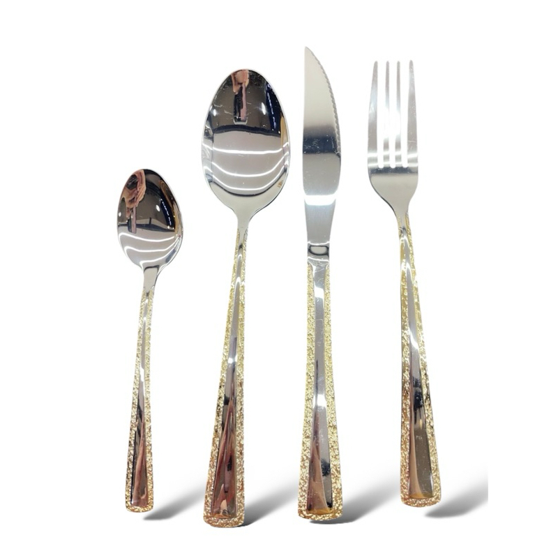 Faqueiro Kit de 24 Peças Talher Linha Diamond Aço Inox Trabalhado ...