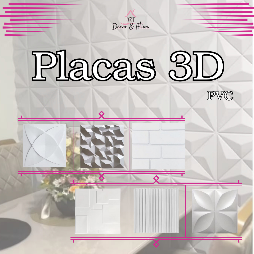 Placa Decorativa 3D PVC - KIT 30 unidades - 25x25cm | Shopee Brasil