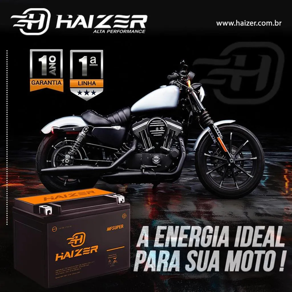 Bateria Haizer 12Ah 12V - HZR12B-4 - DUCATI MONSTER 821 2014 a 2016 ...