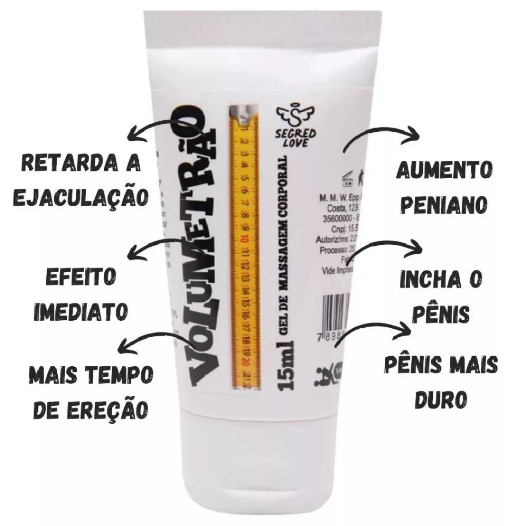 Volumetrão Gel Vasodilatador Sensação Retardante e Aumento do Membro ...