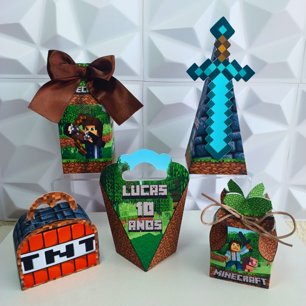 Kit Caixinhas Personalizadas Minecraft Lembrancinha Festa Eventos | Shopee Brasil