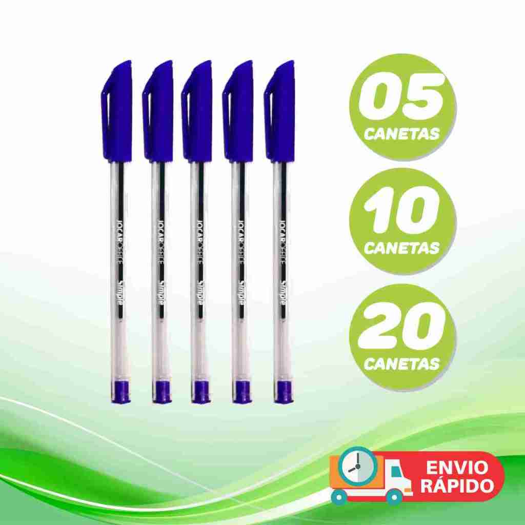 Caneta Esferográfica Azul, Escrita Média, Ponta 1.0mm | Shopee Brasil