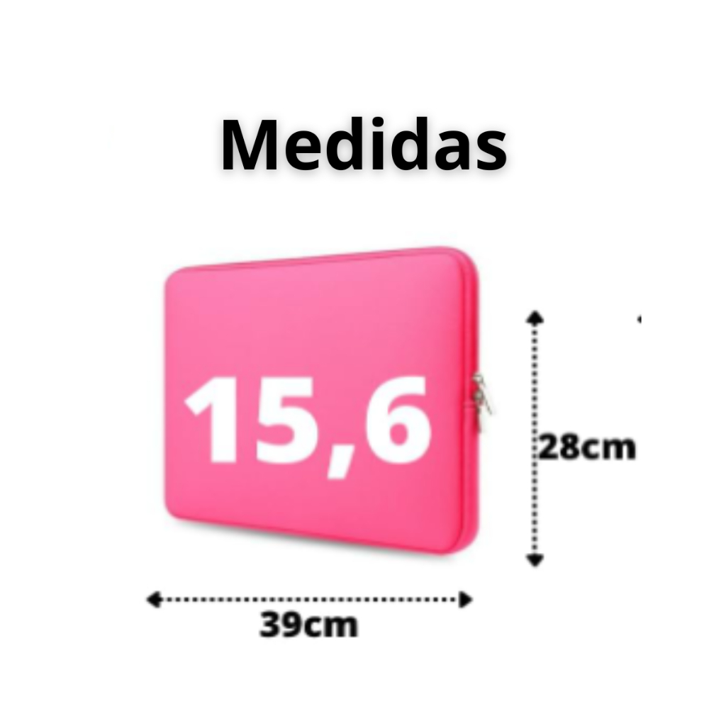 Capa Case Pasta Maleta de Proteção para Notebook Neoprene com ziper 15 ...