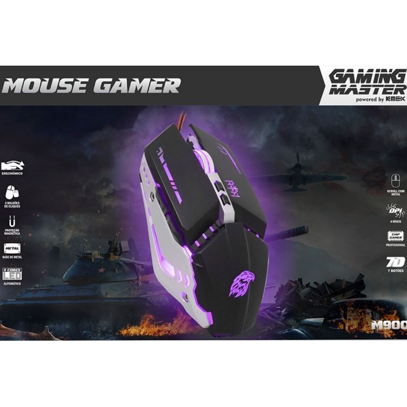 Mouse gamer M900 Gaming Master powered by Kemex. | Shopee Brasil