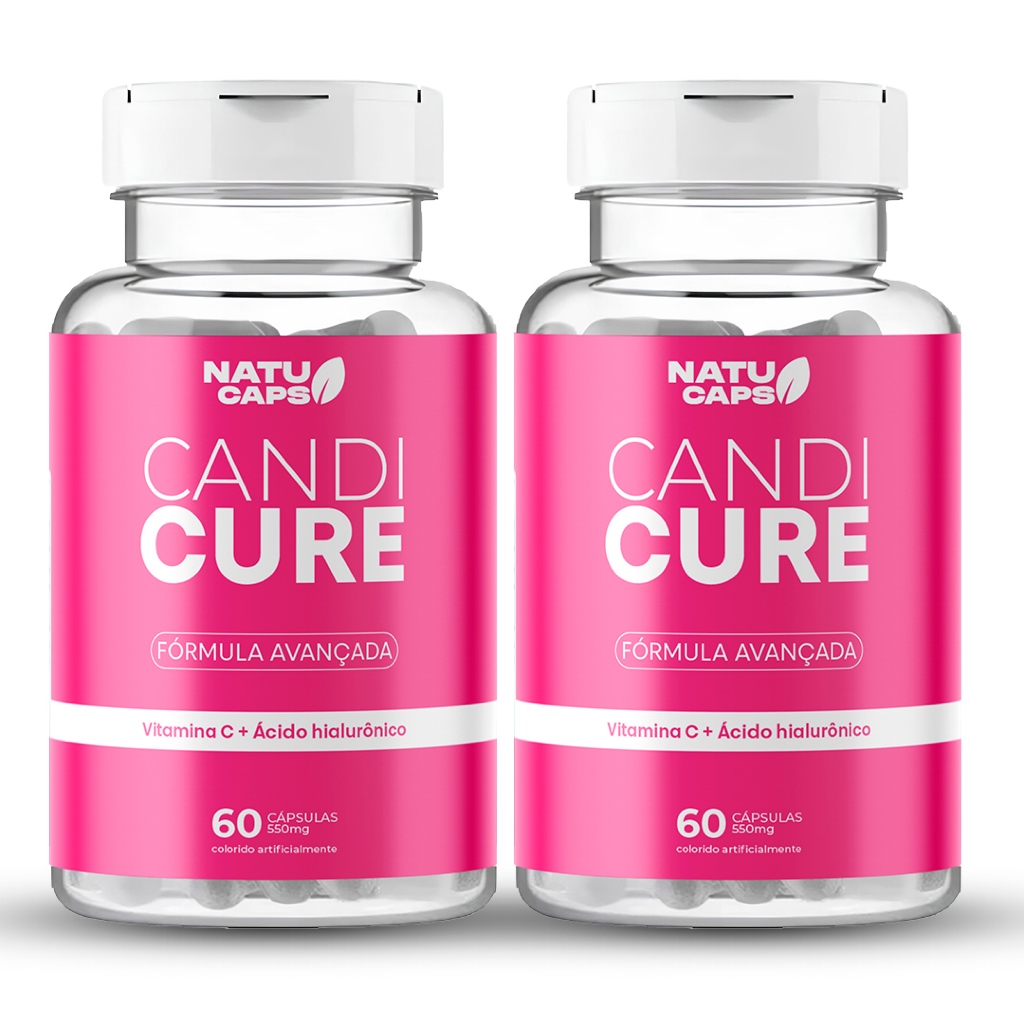 2 Potes de Candi Cure - 60 Cápsulas por Pote - Combate Natural à ...