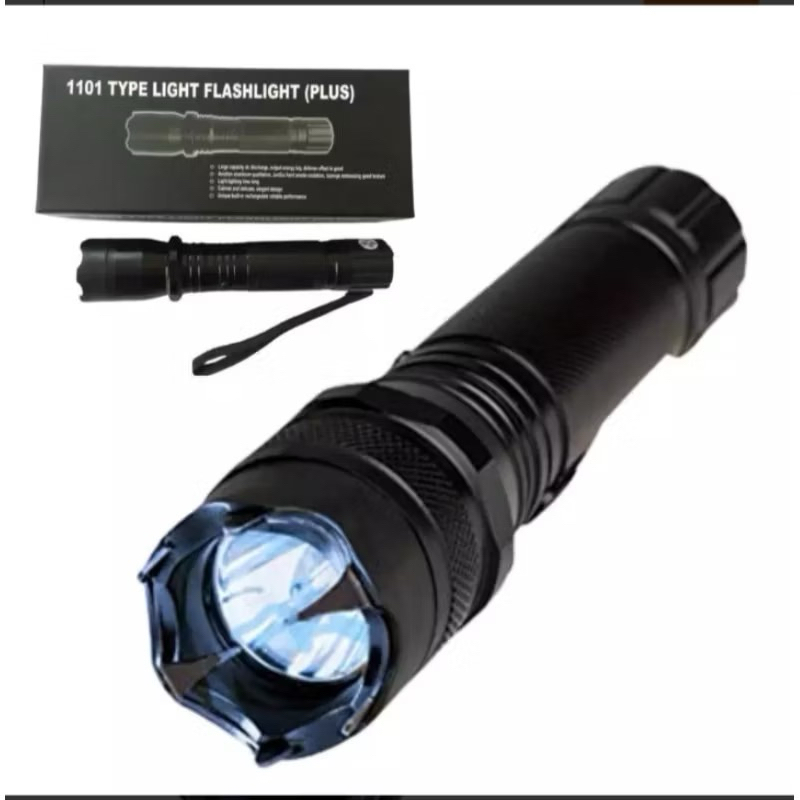 Lanterna Militar Com Taser Choque Forte Super Potente Ideal Para Defesa ...