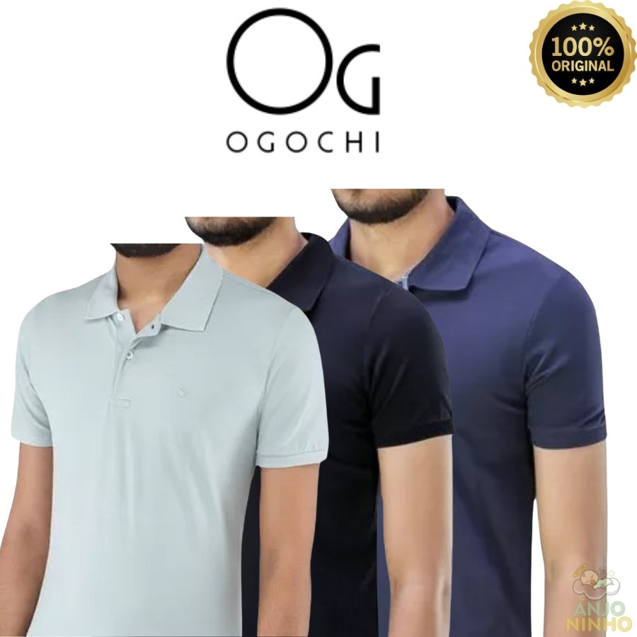 Camisa Polo Ogochi Original Masculina 100% Algodão Moderno Casual ...