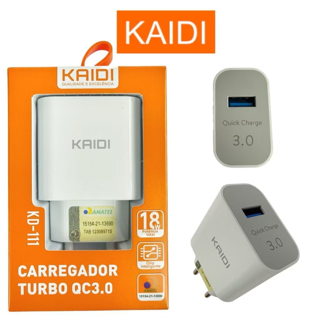 Carregador Usb Turbo Qc 3 0 18w Kaidi Kd 111 Shopee Brasil