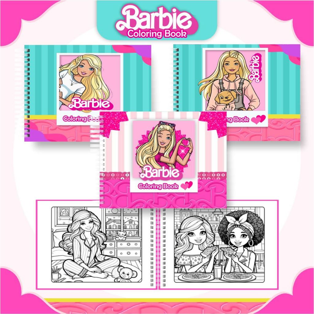 Livro de Colorir Bobbie Goods BARBIE 50 Folhas 120 Gramatura Caderno de ...