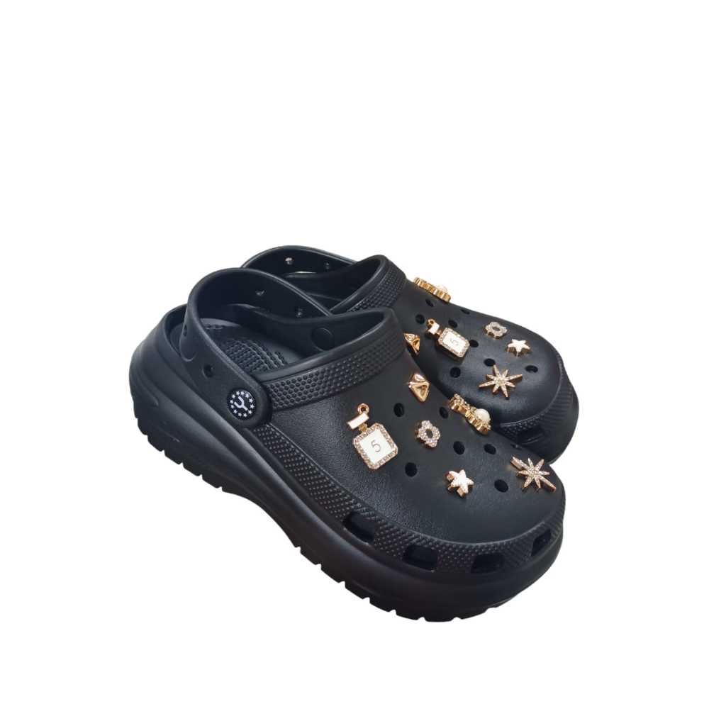 BABUCHE PLATAFORMA BÁSICO BRILHOS COM PINGENTES 12 TOTAL FOFINHA E.V.A ...