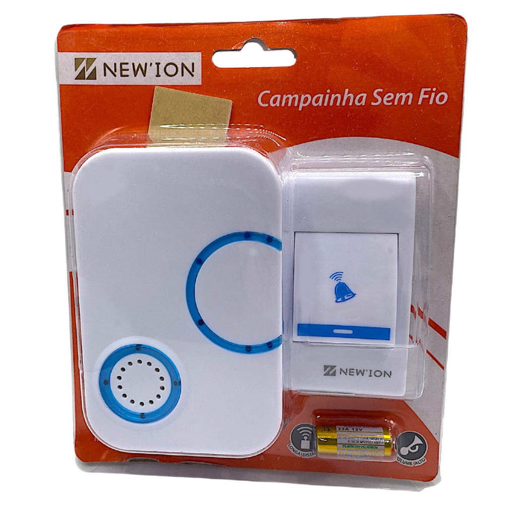 Campainha Sem Fio Residencial Wireless De Longo Alcance 32 Toques 150m ...