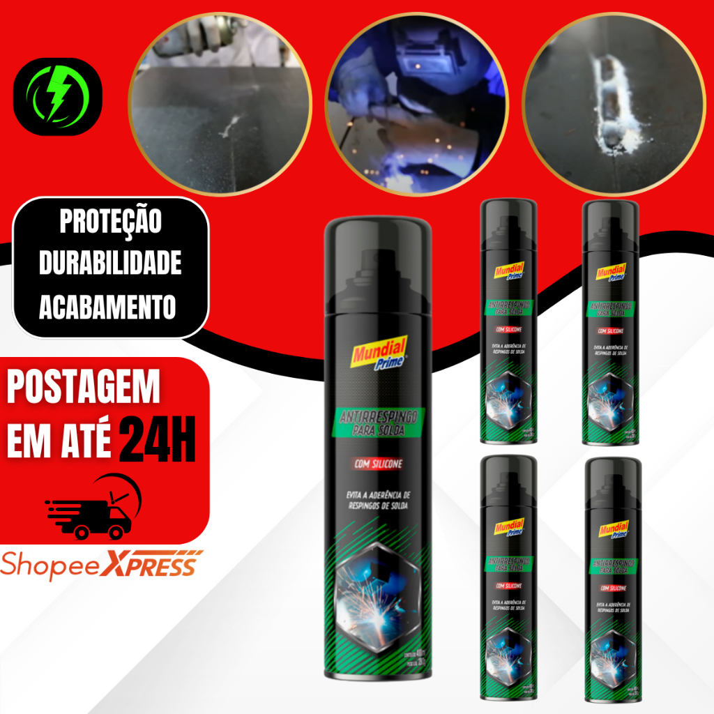 Kit 5 Anti Respingo Spray Solda com Silicone 400ml Mundial Prime ...