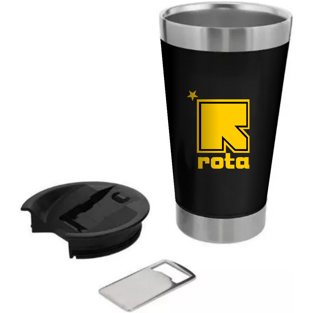 Copo Térmico 473Ml De Inox Com Tampa e Abridor ROTA | Shopee Brasil