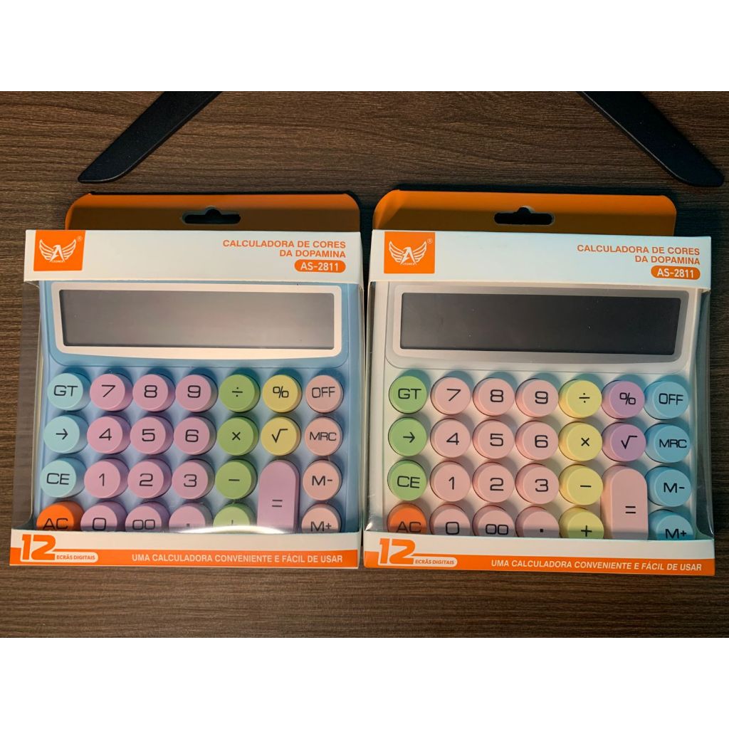 Calculadora Aesthetic Mecânica Tons Pasteis Shopee Brasil