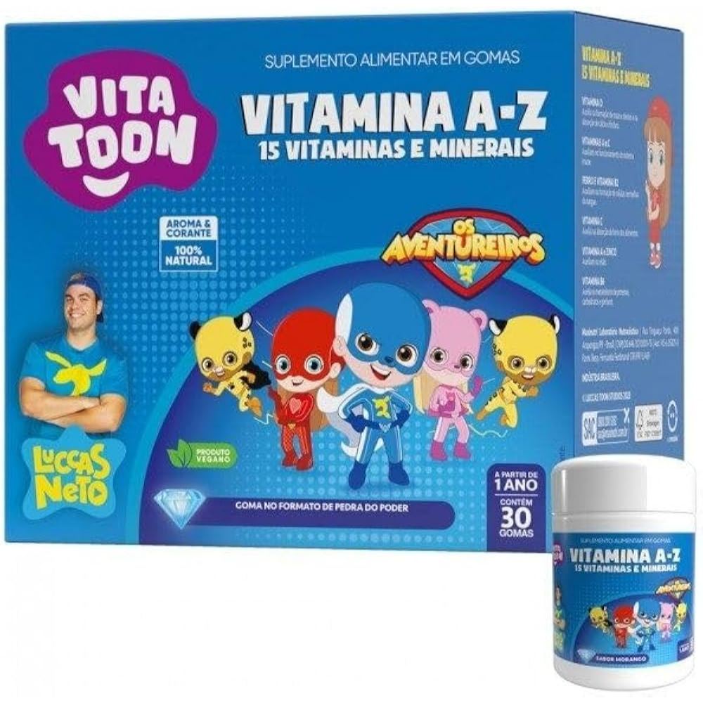 Vitatoon Luccas Neto Vitamina A-z Kids 30 Gomas Maxinutri Sabor Morango ...