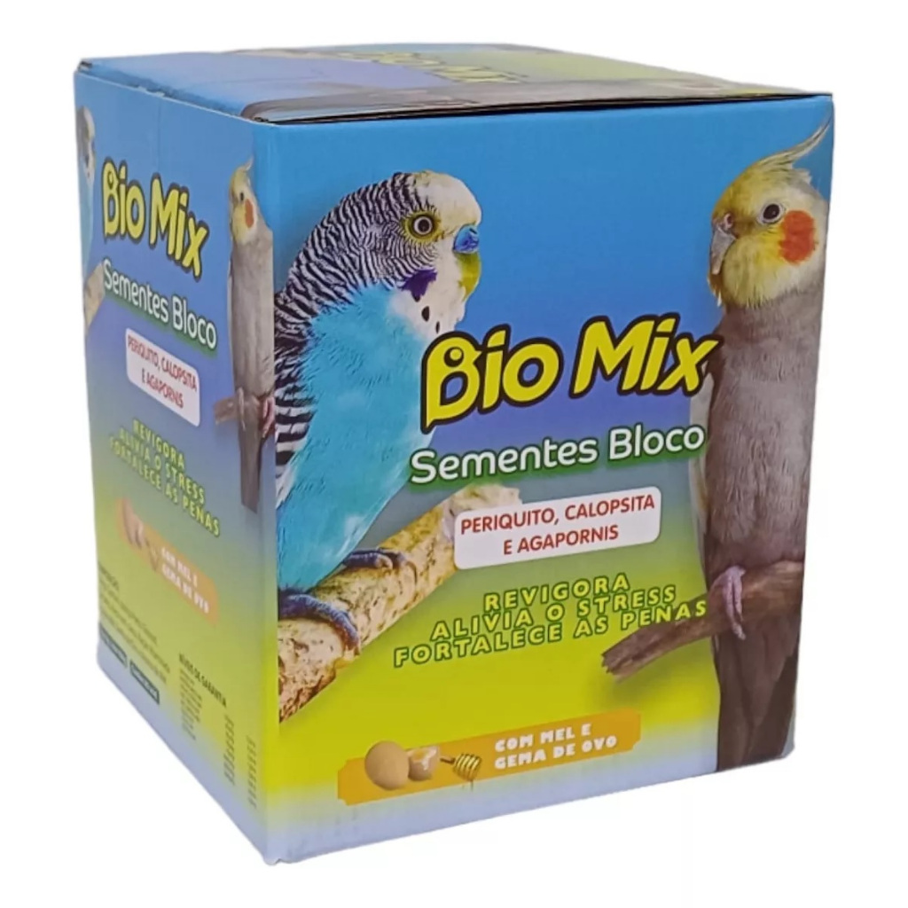 Bio Mix Periquito Calopsita Sementes Bloco - Caixa Com 10 Unidades ...