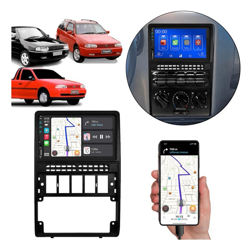 Central Multimidia Gol G2 Bola Espelha Bluetooth Android IOS + moldura + câmera de ré | Shopee ...