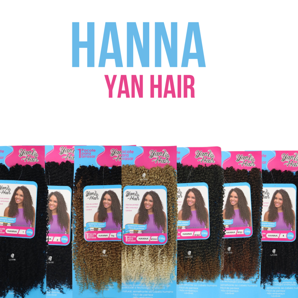 Aplique De Cabelo Hanna 330 Gramas De Fibra Proteina Premium Yan Hair ...