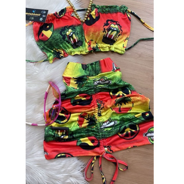Conjunto mandrake cropped e short | Shopee Brasil