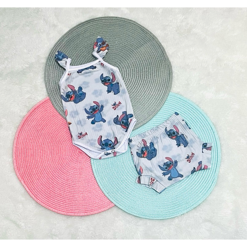 Conjunto body com tapa fralda litte stich | Shopee Brasil