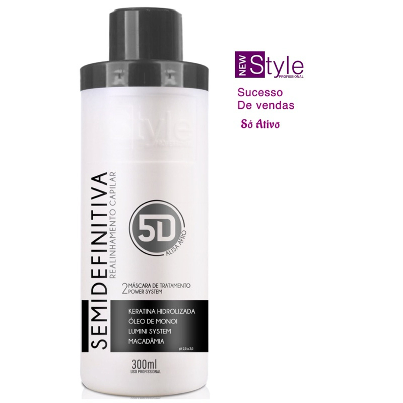SEMI DEFINITIVA 5D ALISA AFRO LISO EXTREMO RÁPIDO 300ML A QUERIDINHA DO ...