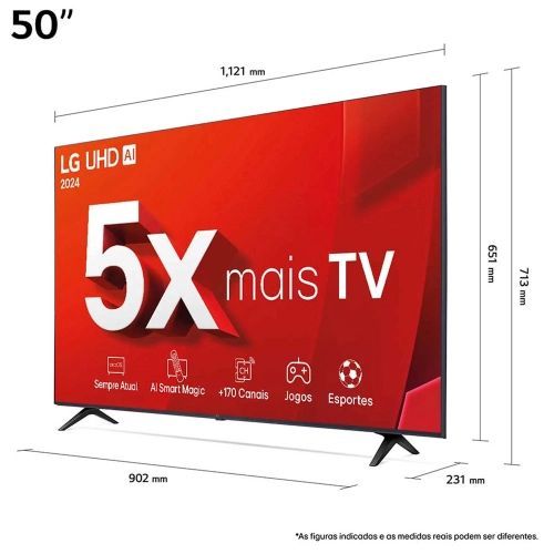 Smart TV 4K 50 Polegadas LG uhd 50UT8050 Processador A5 Ger7 ai Alexa ...