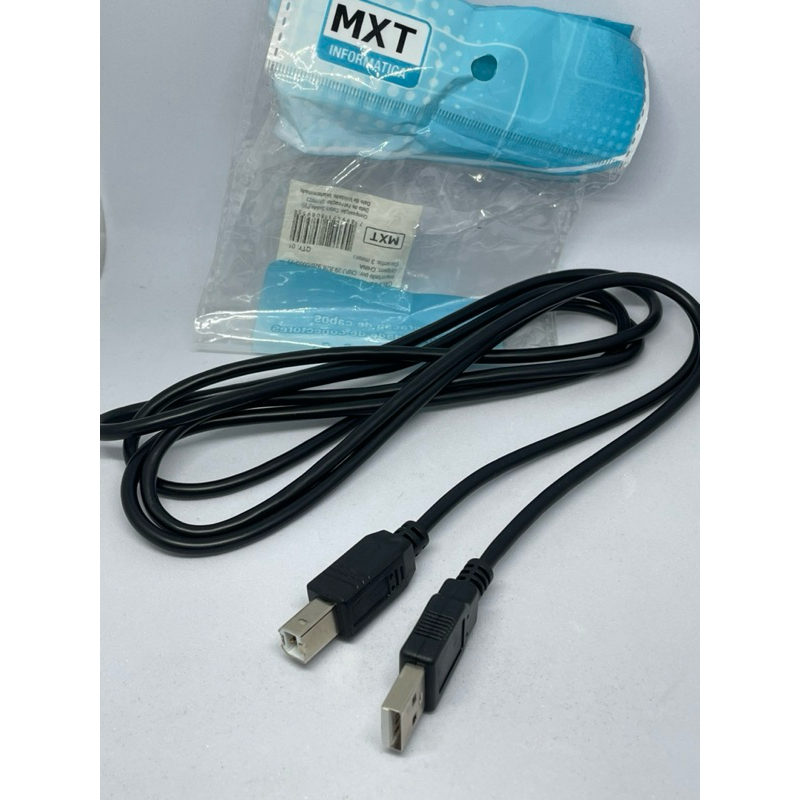 Cabo USB A + USB B 2.0 - Preto/1,8M - MXT | Shopee Brasil