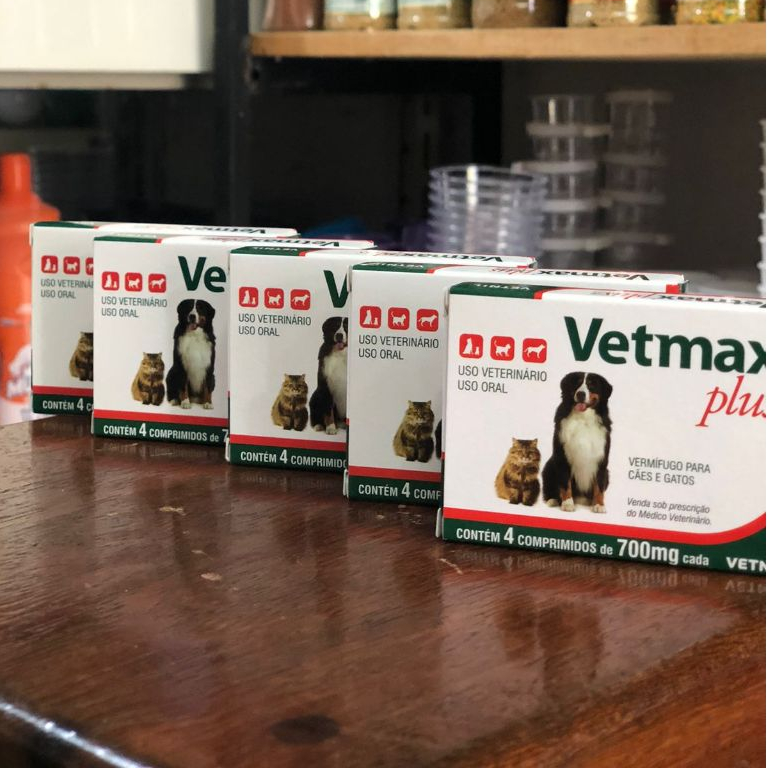 Vetmax Plus vermífugo Vetnil 4 comprimidos Amplo espectro | Shopee Brasil