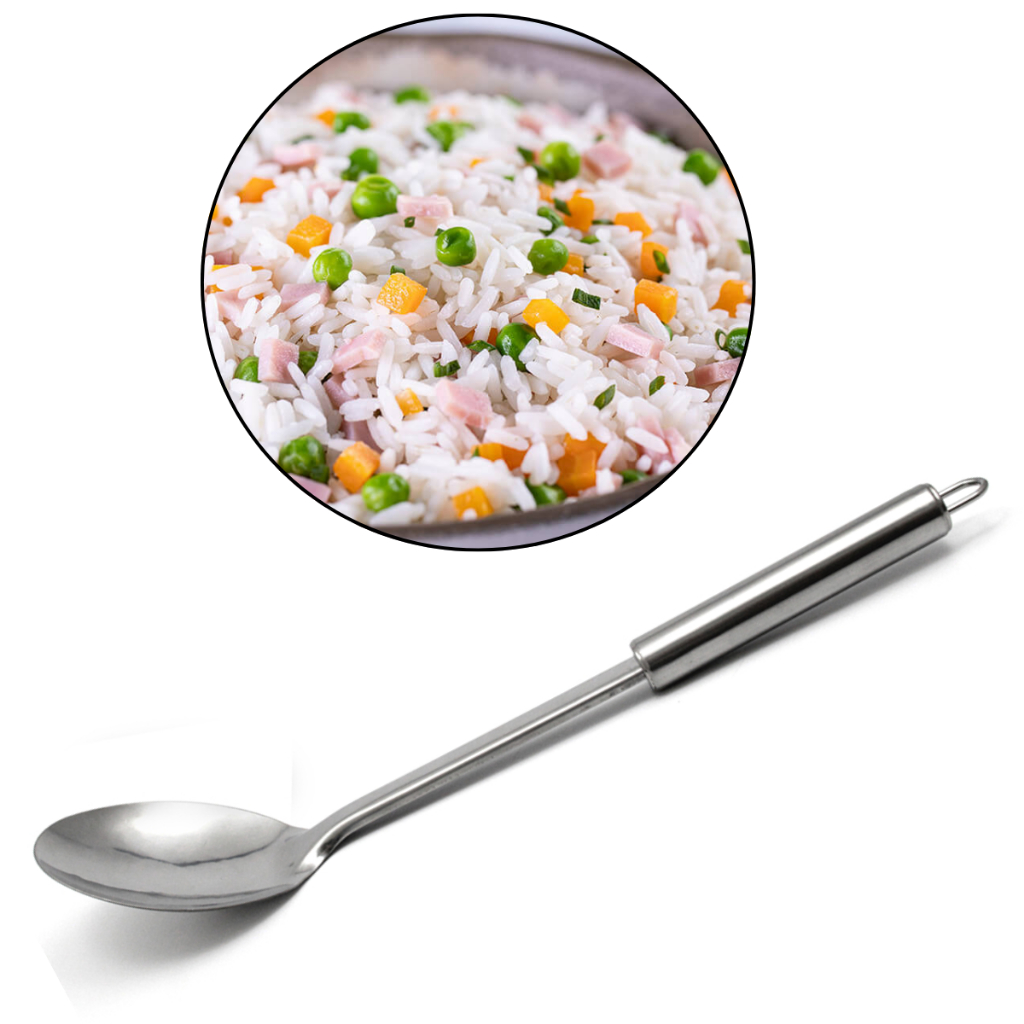 Colher Para Servir Arroz Grande 32 cm Aço Inox Multiuso Cozinha Preparo ...