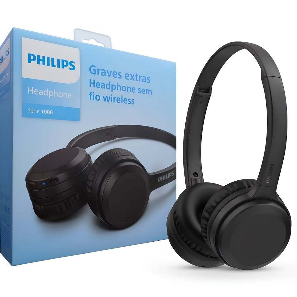 Fone De Ouvido Sem Fio Bluetooth Tah1108bk/55 Preto Philips | Shopee Brasil