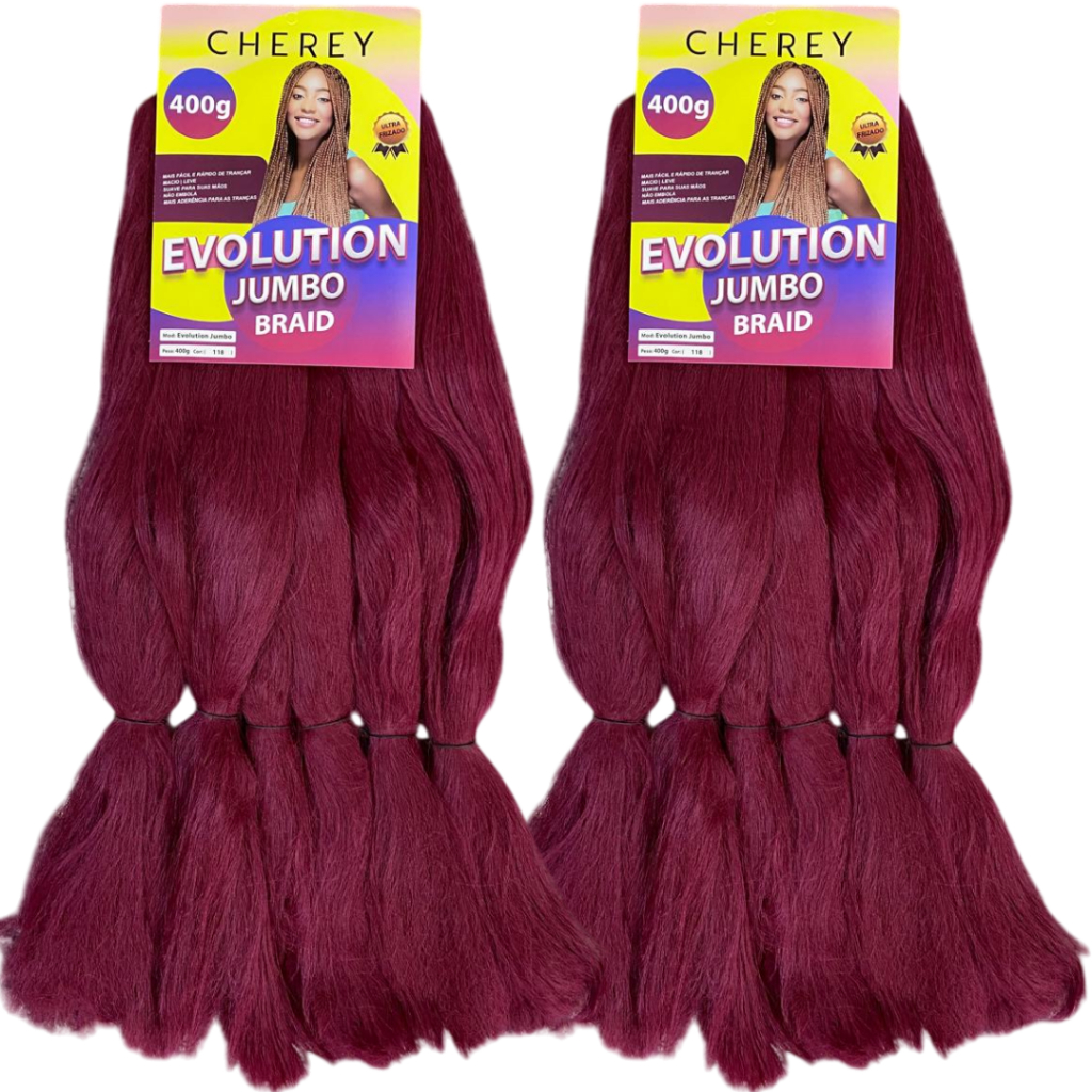 Kit 2 Cabelo Jumbo Cor 118 Jumbão 400 gramas - Jumbo para Trança Box ...