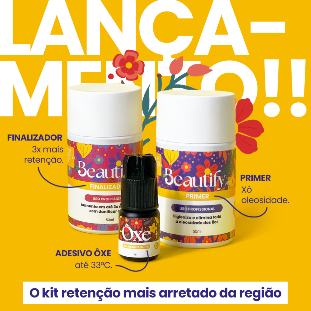 Kit retenção OXÊ Beautify primer, finalizador e cola adesiva de cílios ...